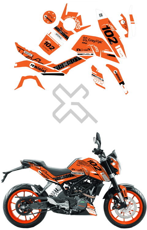 Duke 125 Bs4 Sticker | Duke 200 Full Body Sticker